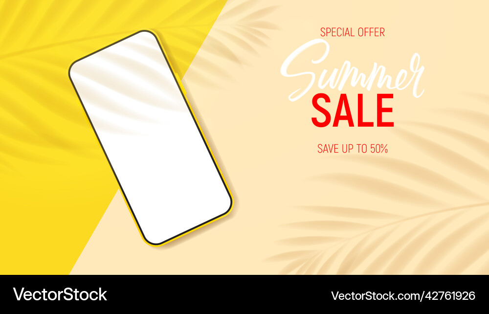 Summer sale ad banner template Royalty Free Vector Image