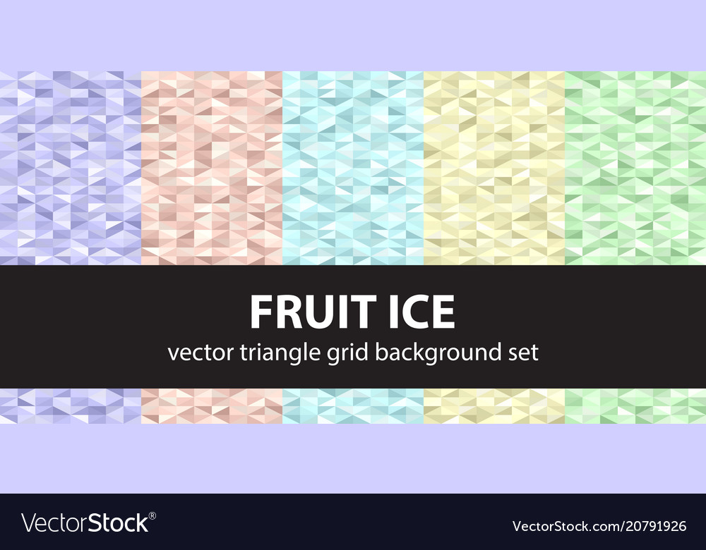 Triangle pattern set fruit ice seamless Royalty Free Vector