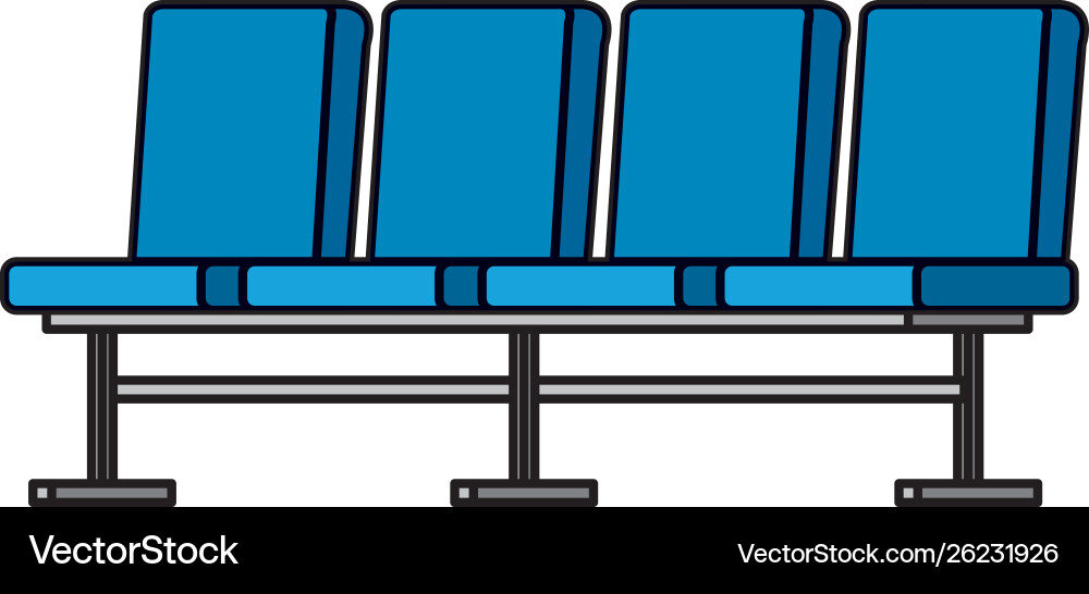 Waiting room set chairs icons Royalty Free Vector Image