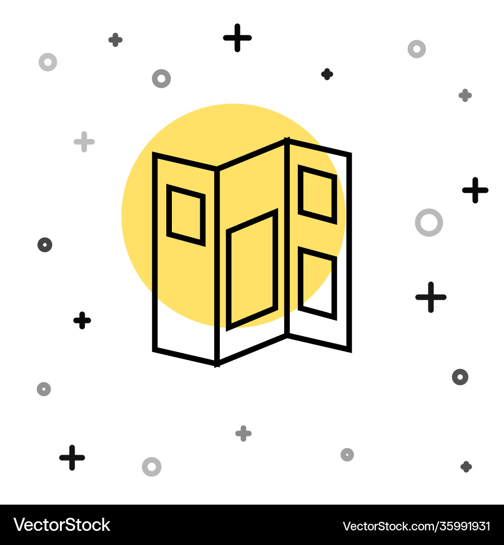 Black line museum guide brochure icon isolated Vector Image