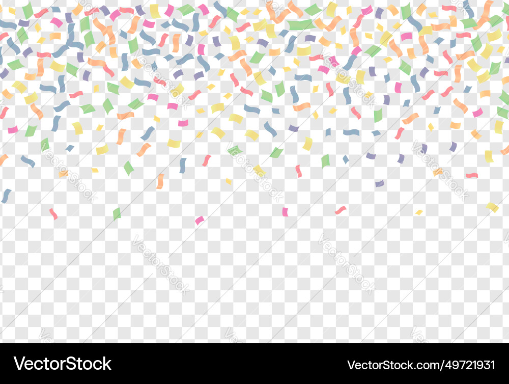 Colorful confetti on transparent background Vector Image