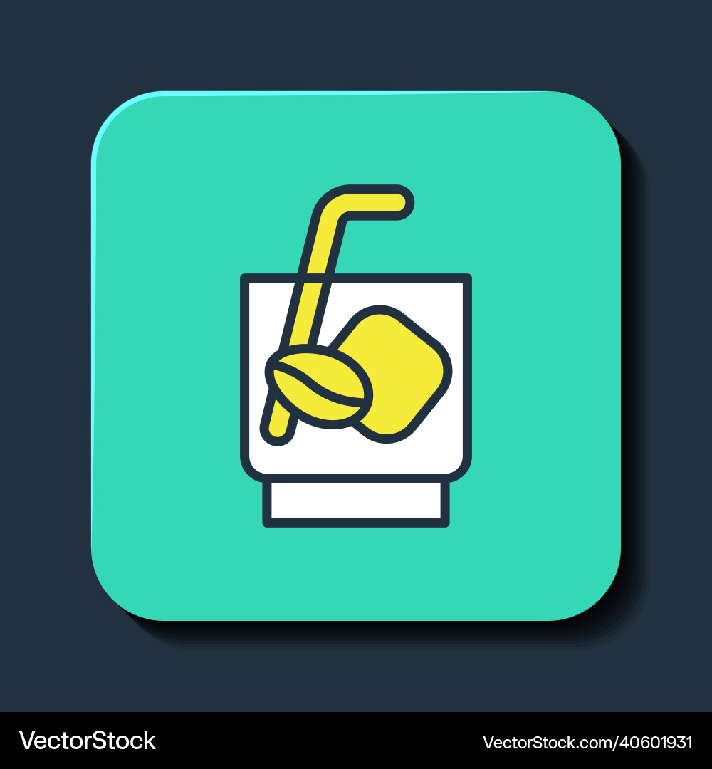 Filled outline espresso tonic coffee icon isolated