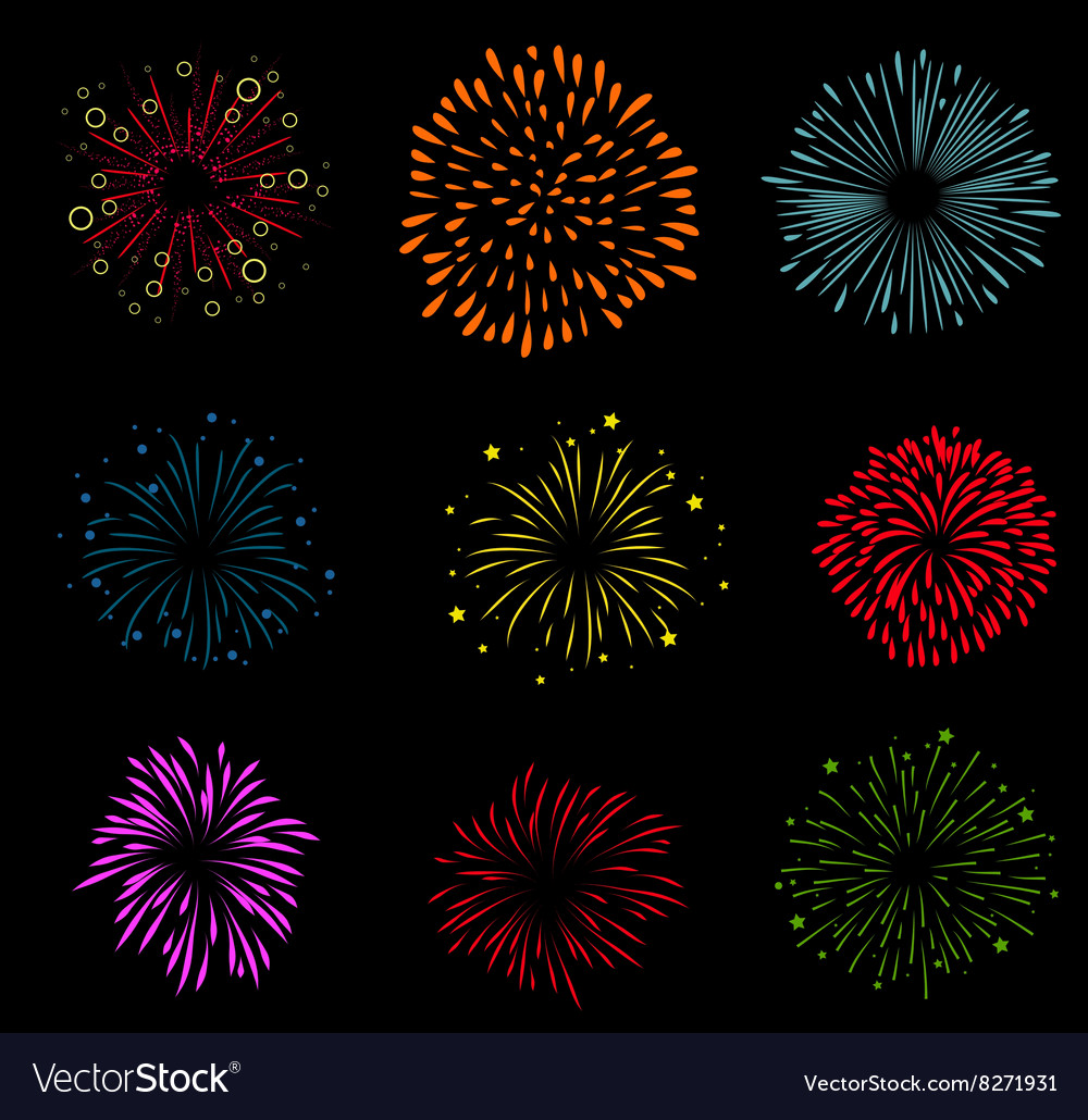 Fireworks and happy new year Royalty Free Vector Image