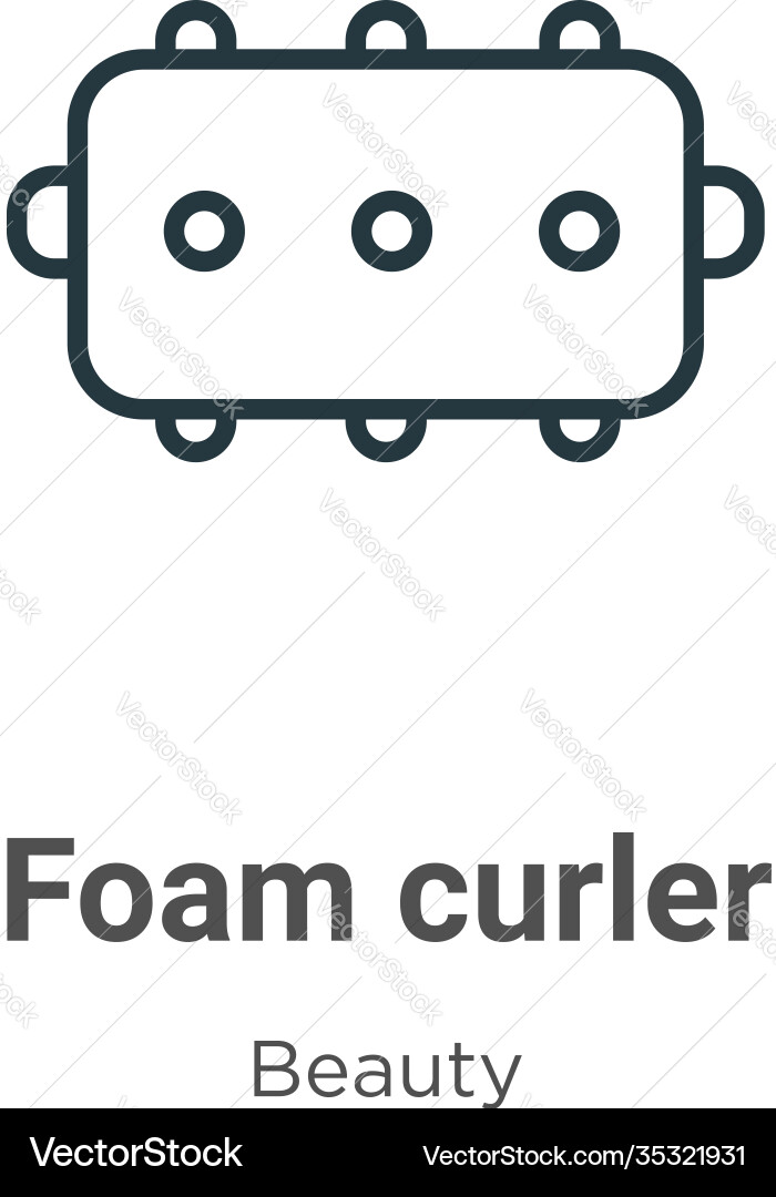 Foam curler outline icon thin line black Vector Image