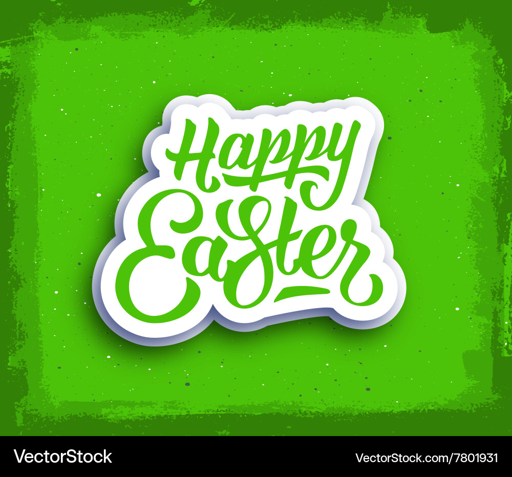 Happy easter hand lettering text Royalty Free Vector Image