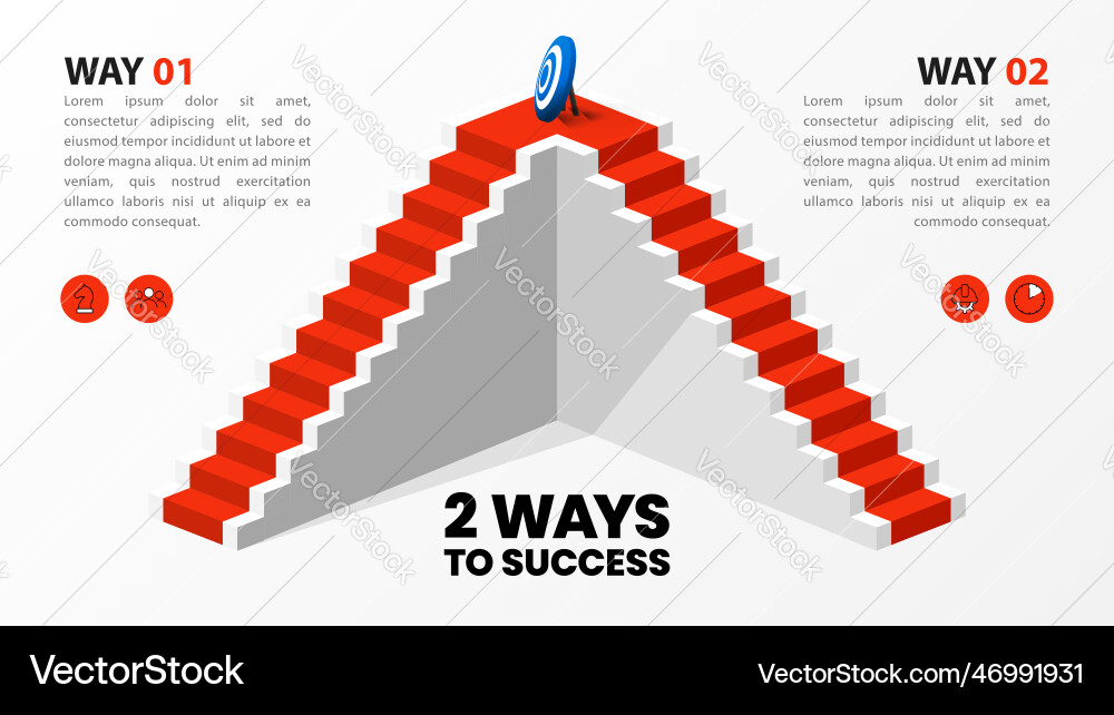 Infographic templates 2 ways to success Royalty Free Vector