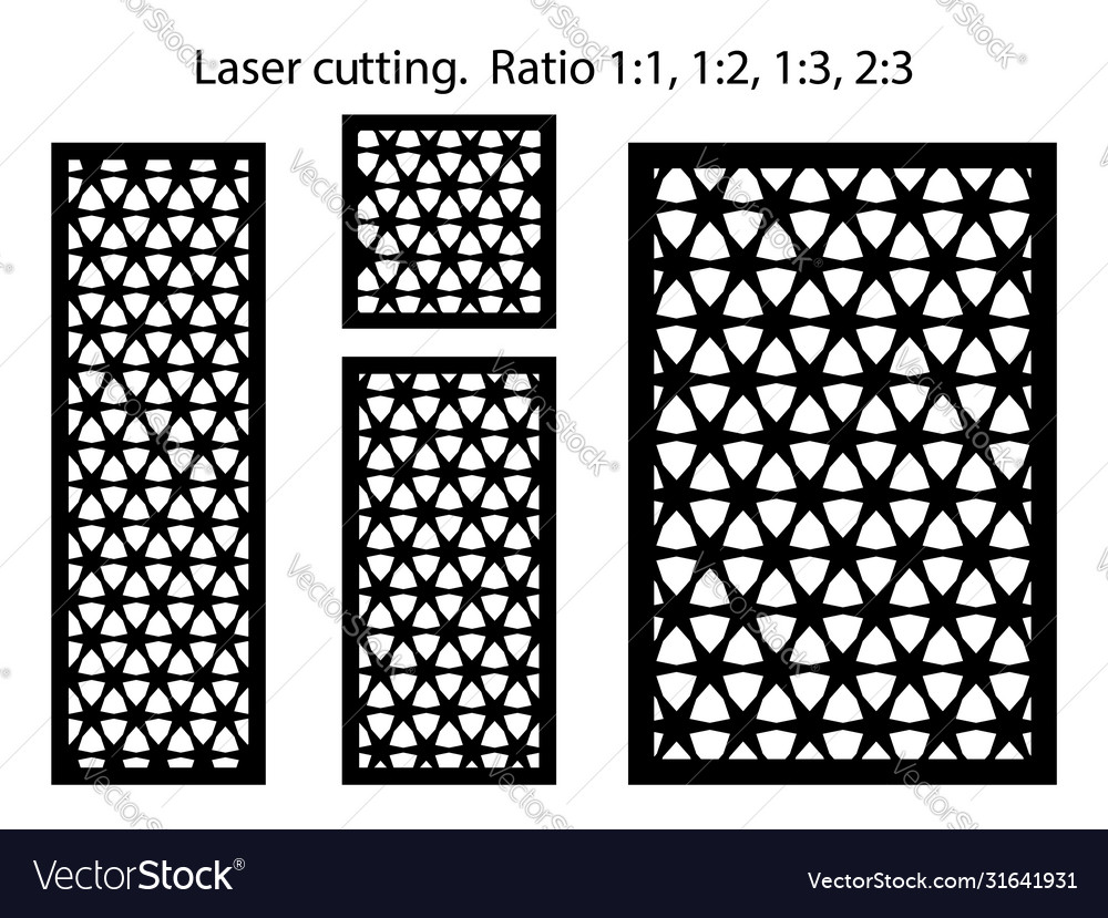Laser pattern kit bundle set decorative Royalty Free Vector