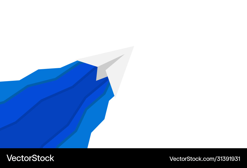 Paper airplane with abstract blue background Vector Image