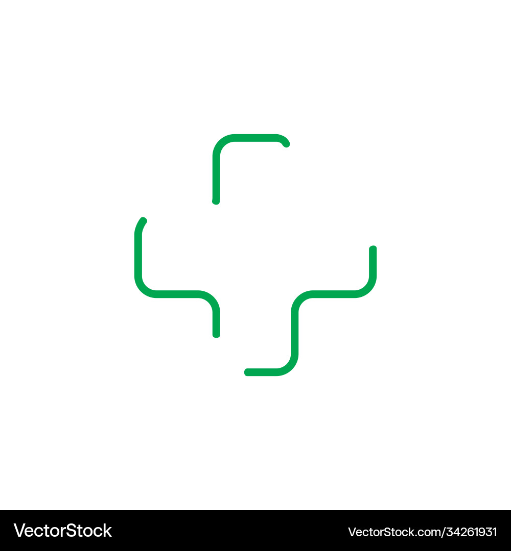 Simple abstract plus medical line art logo Vector Image