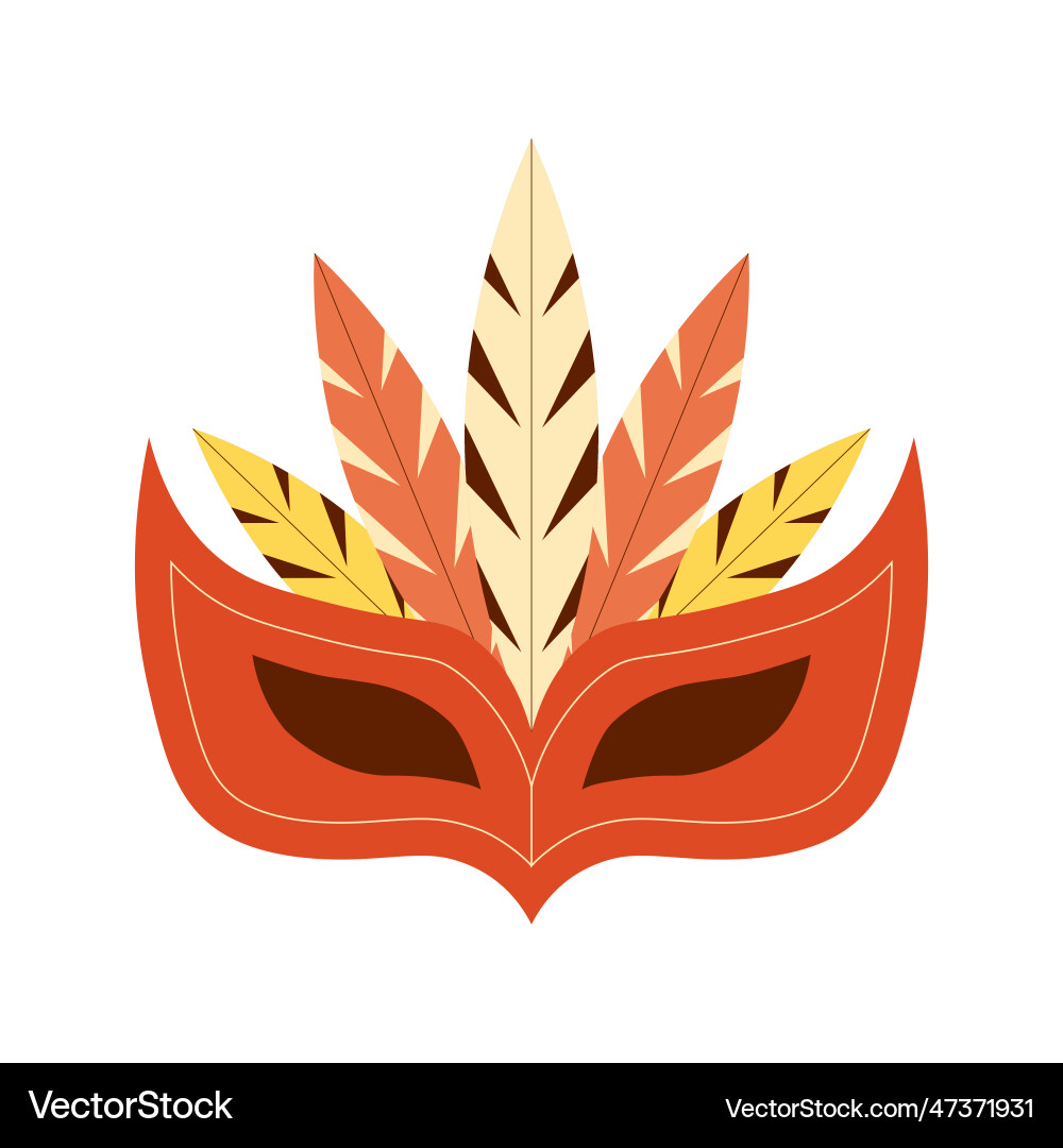 Venice carnival mask with feathers icon Royalty Free Vector
