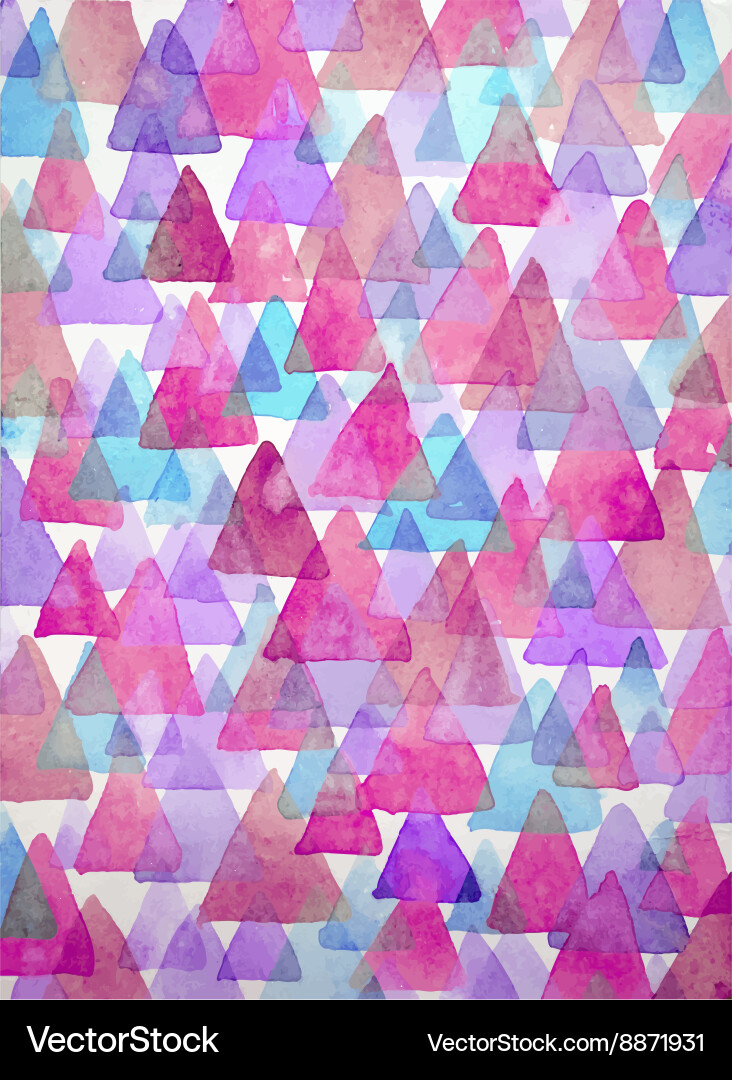 Watercolor triangles background Royalty Free Vector Image