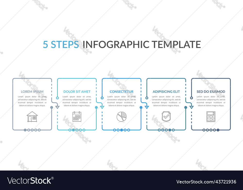 5 steps - infographic template Royalty Free Vector Image