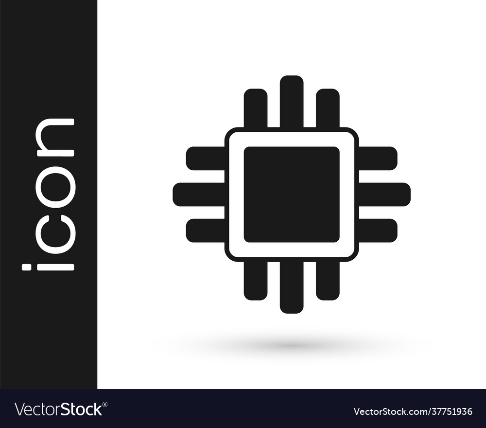 Black computer processor with microcircuits cpu Vector Image