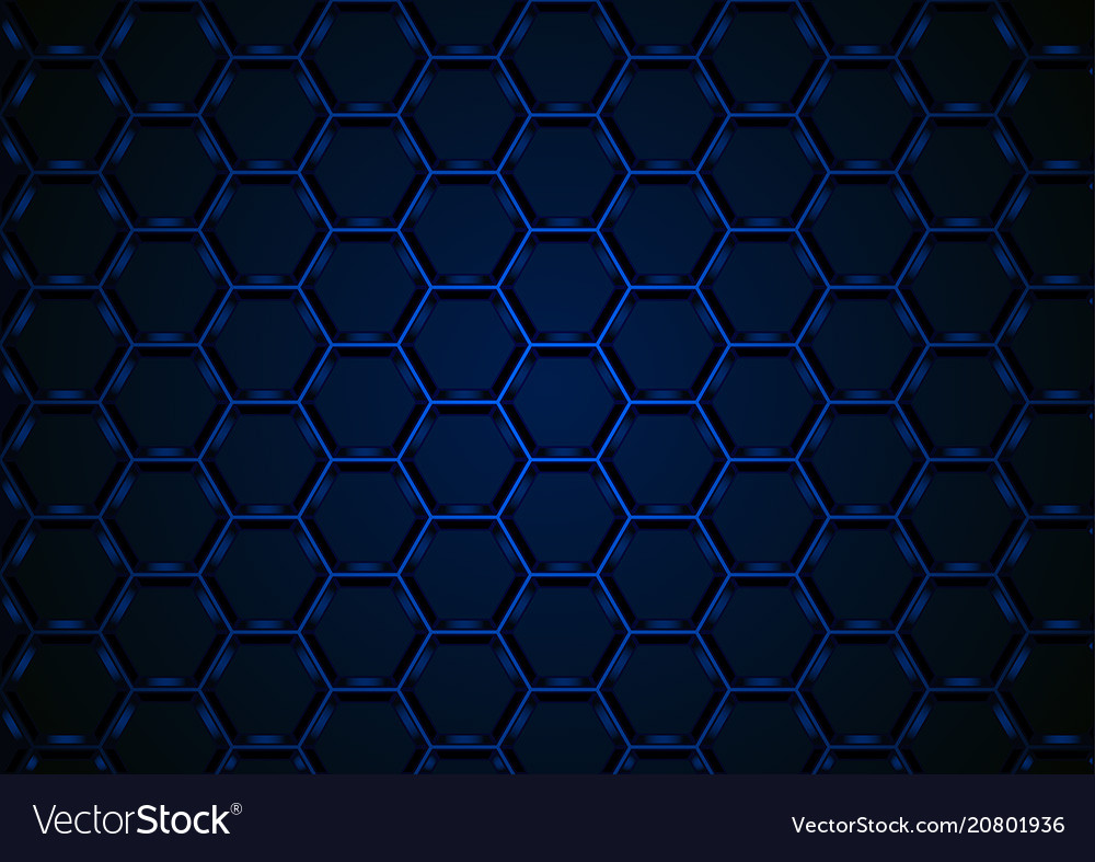 Blue hexagonal 3d mesh background Royalty Free Vector Image