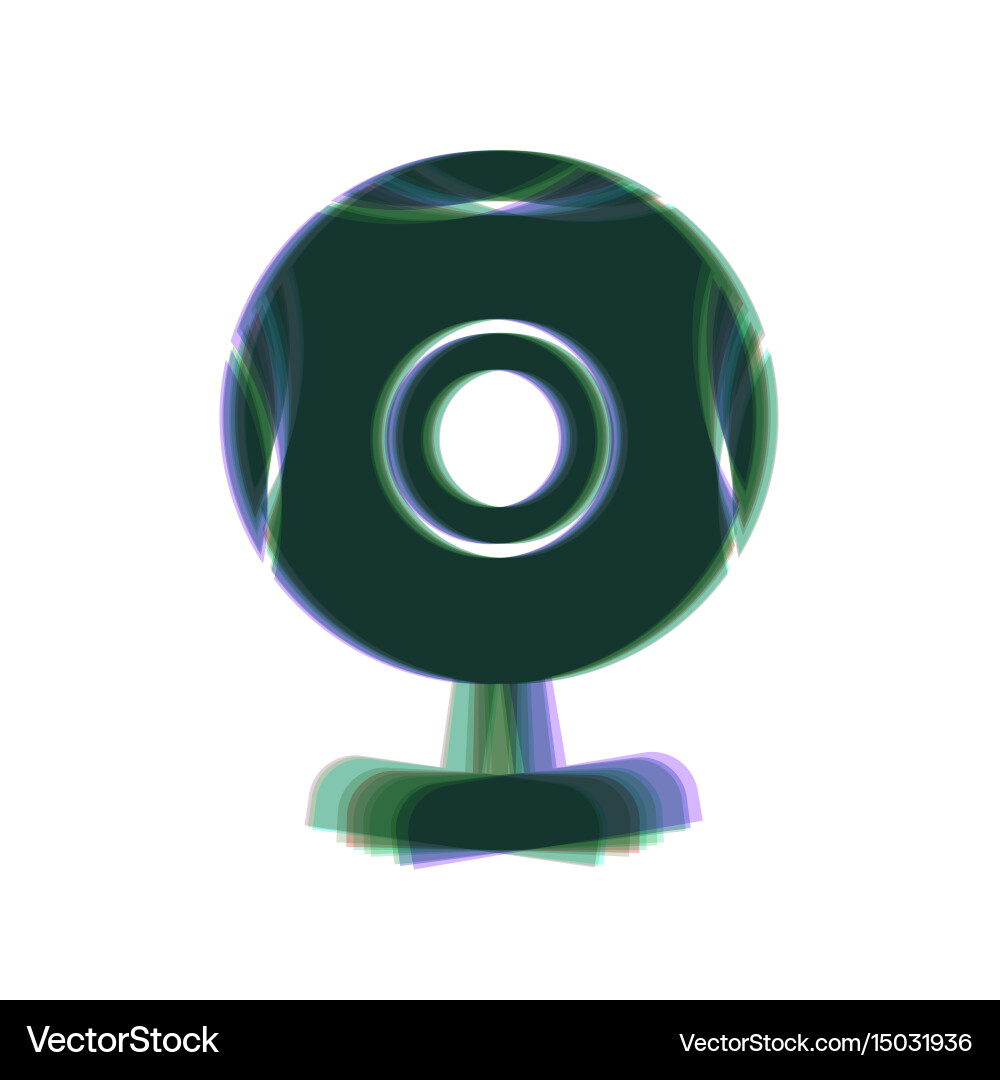 Chat web camera sign colorful icon shaked Vector Image