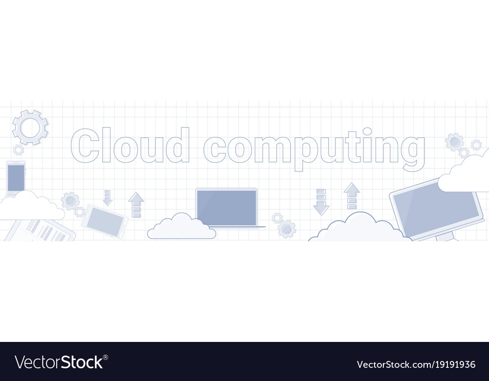 Cloud computing text on squared notebook paper Vector Image