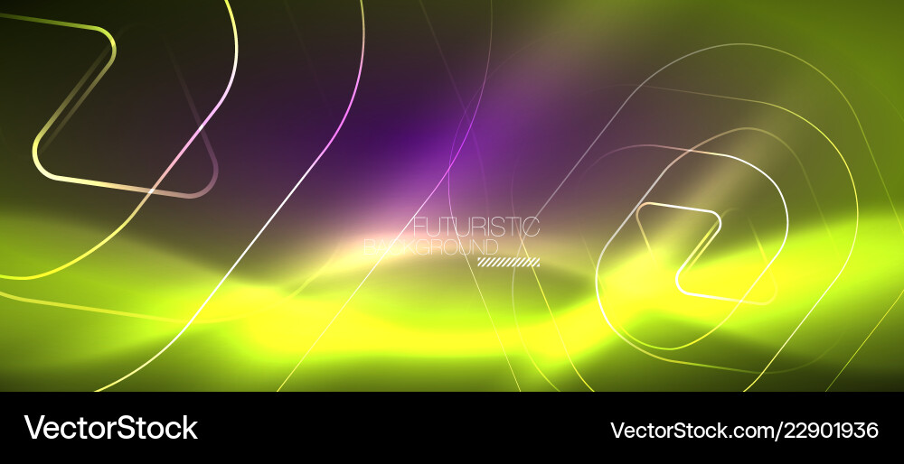 Color shiny neon lights background with abstract Vector Image