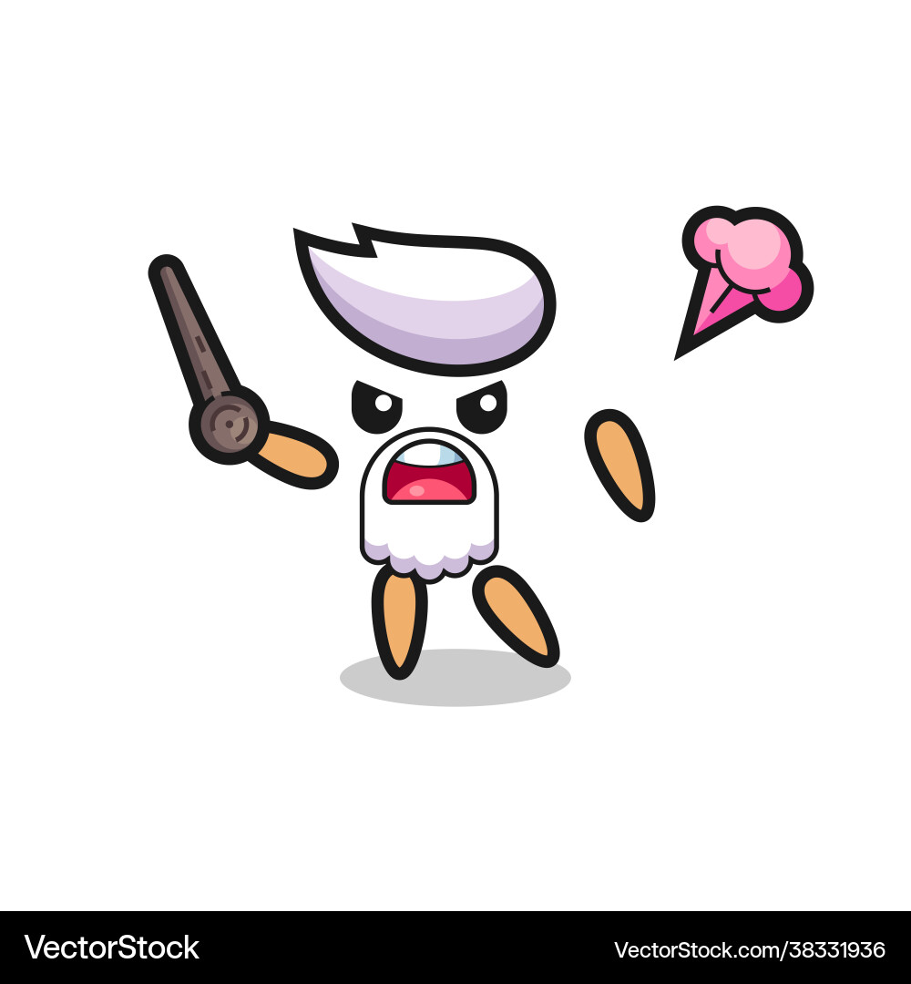 Cute round biscuits grandpa is getting angry Vector Image