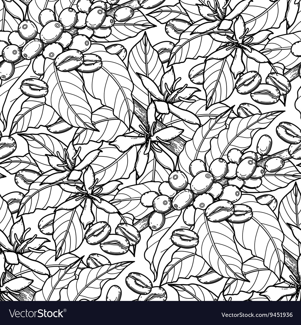 Graphic coffee pattern Royalty Free Vector Image