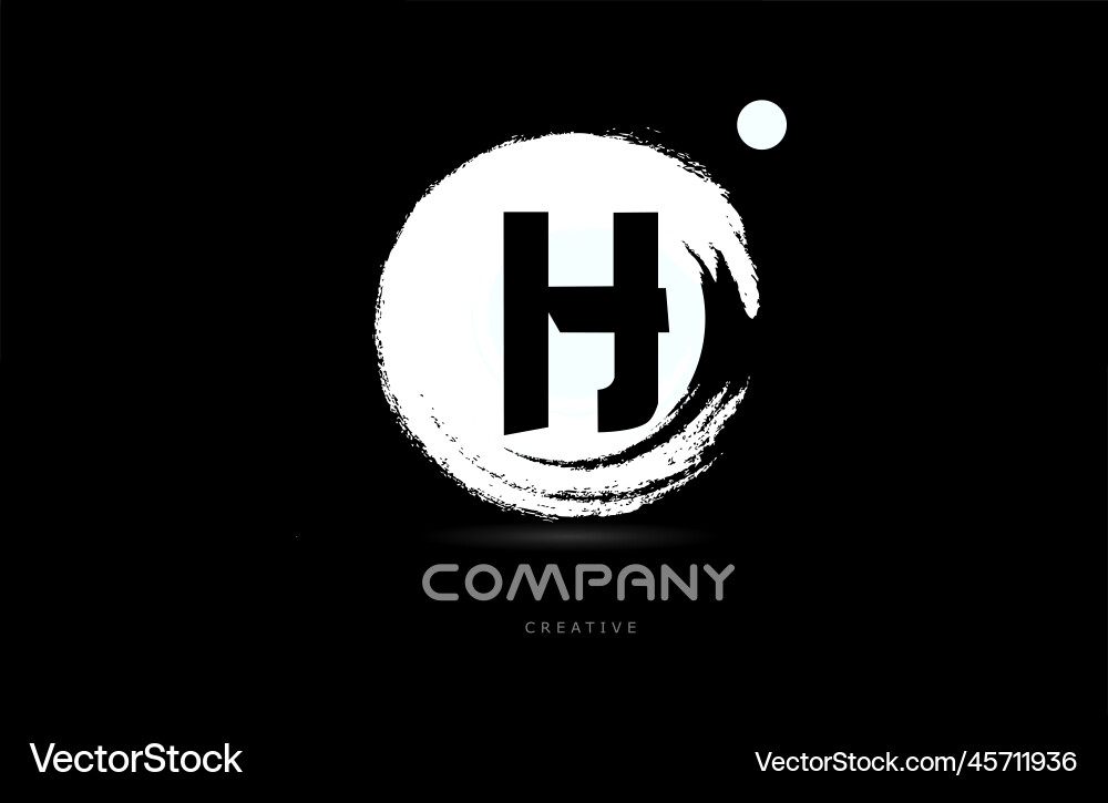H grunge alphabet letter logo icon design Vector Image