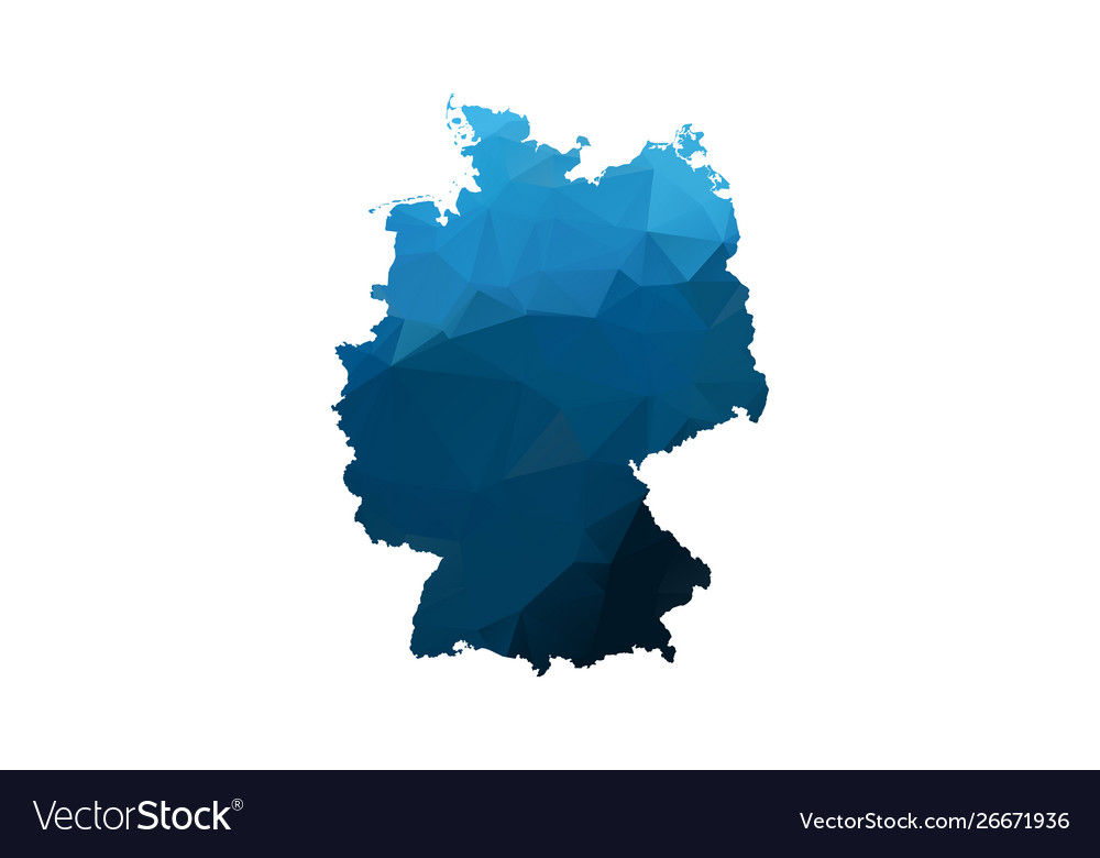 Map - blue geometric rumpled triangular low poly Vector Image