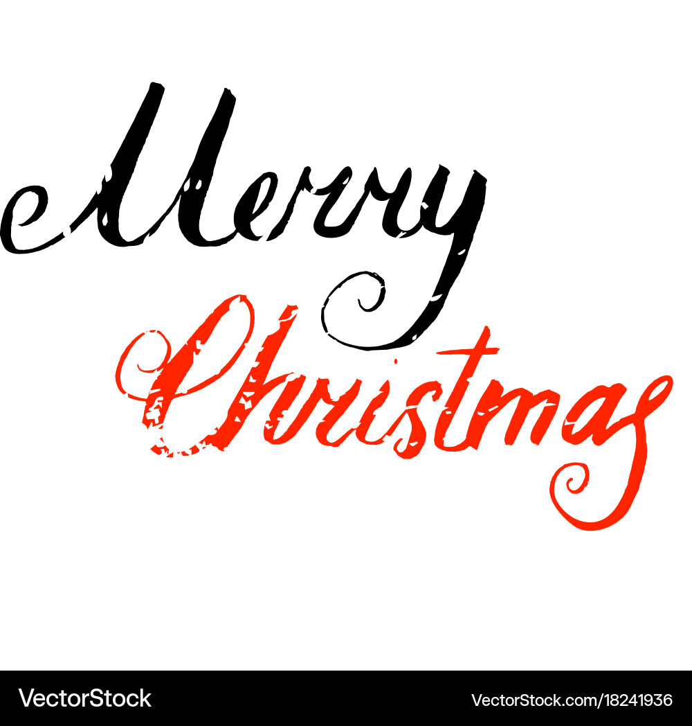 Merry christmas hand lettering card Royalty Free Vector