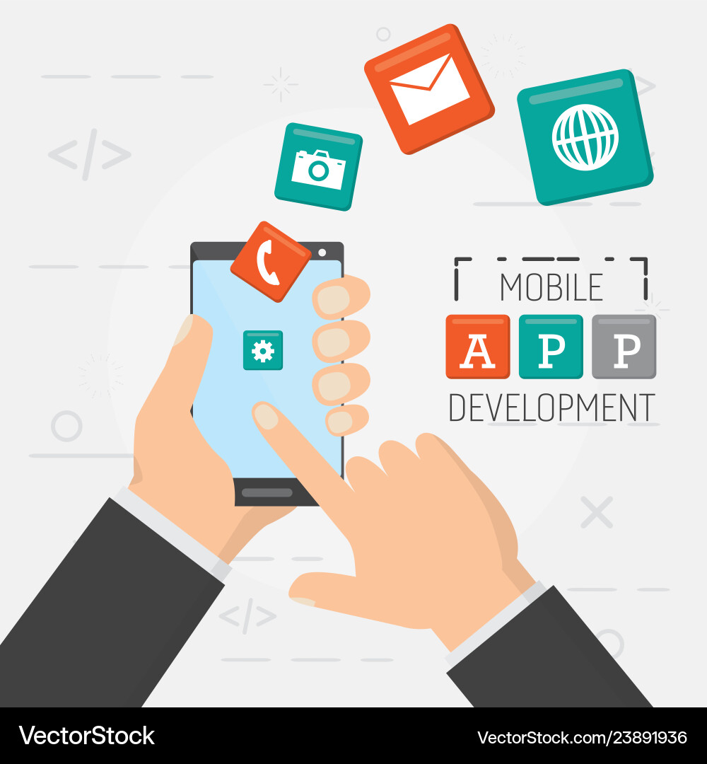 Mobile app development Royalty Free Vector Image