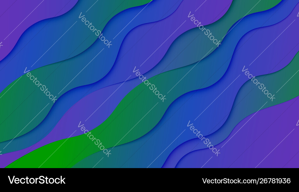 Modern wavy layered paper cut-out background Vector Image