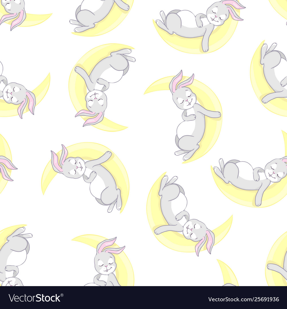 Rabbit pattern seamless Royalty Free Vector Image