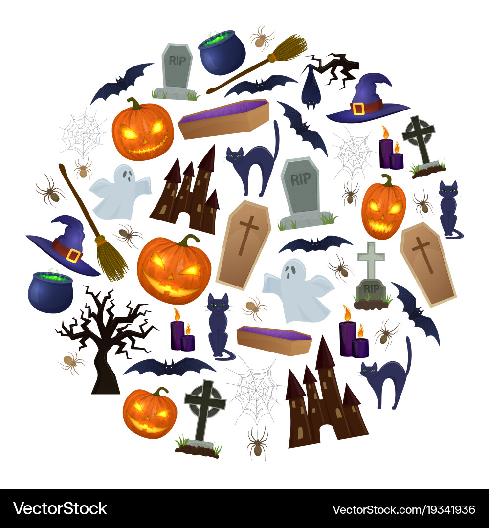 Set of scary halloween Royalty Free Vector Image