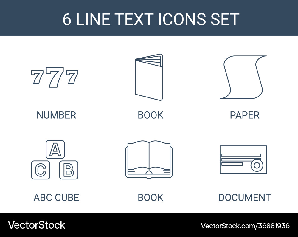 Text icons Royalty Free Vector Image - VectorStock