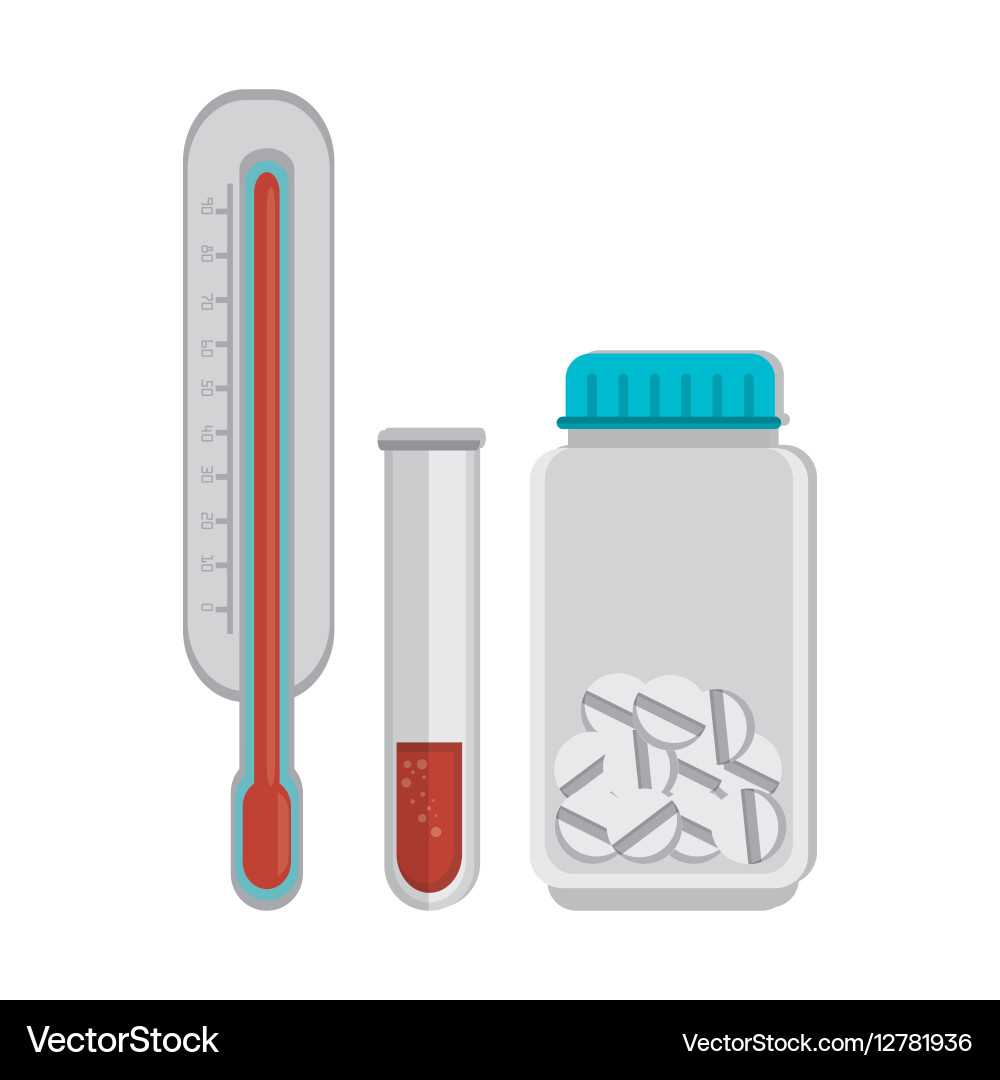 Thermometer medical isolated icon Royalty Free Vector Image