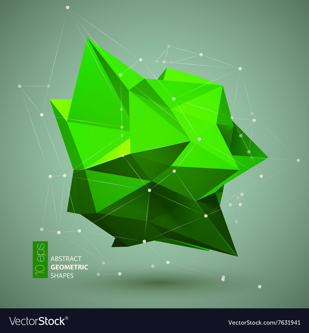 Abstract geometric shape triangular crystal Vector Image