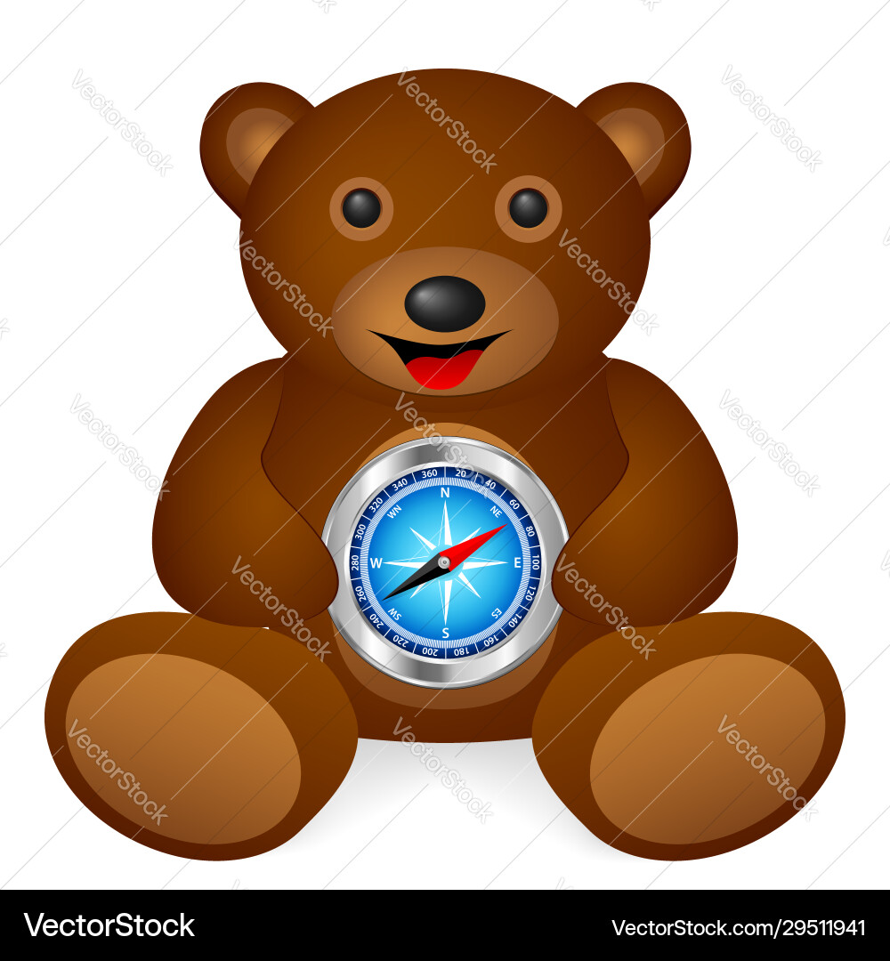 Bear compass Royalty Free Vector Image - VectorStock