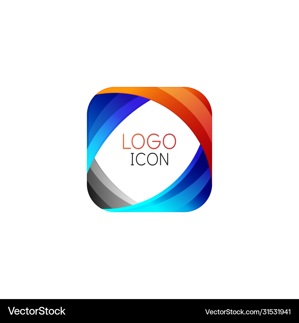 Business trendy geometric square logo design Vector Image