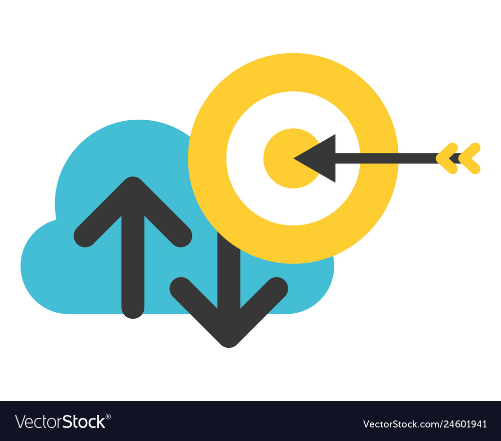 Cloud computing target data security Royalty Free Vector