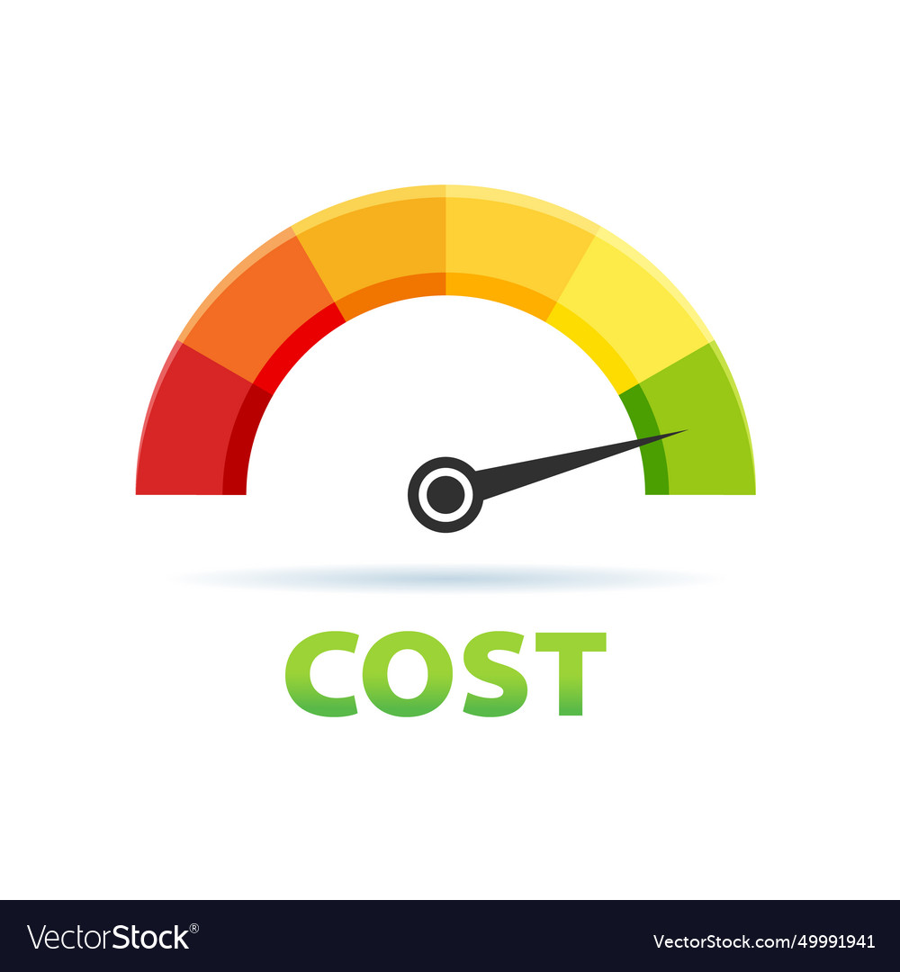 Cost Reduction Level Meter Measuring Scale Vector Image