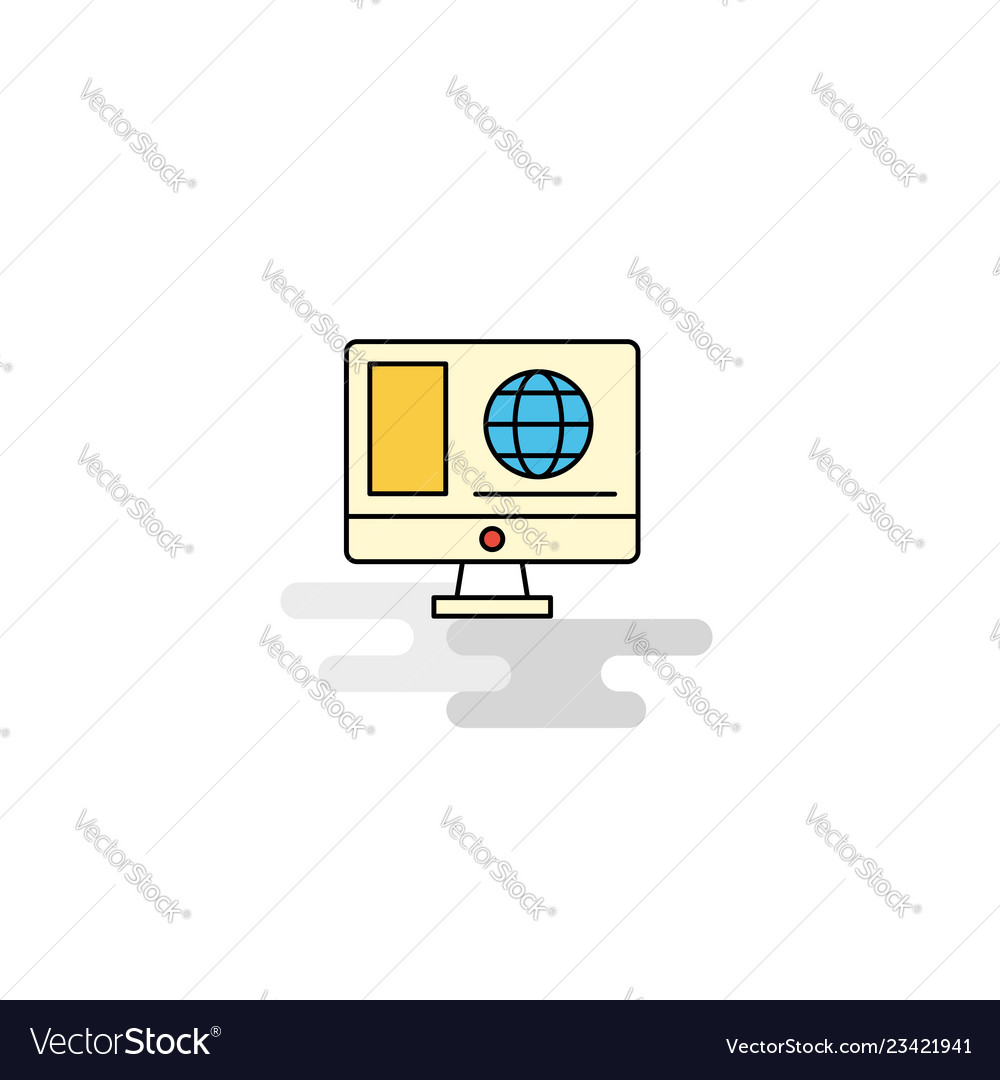 Flat internet browsing icon Royalty Free Vector Image