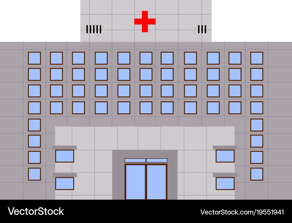 Front view of a hospital Royalty Free Vector Image