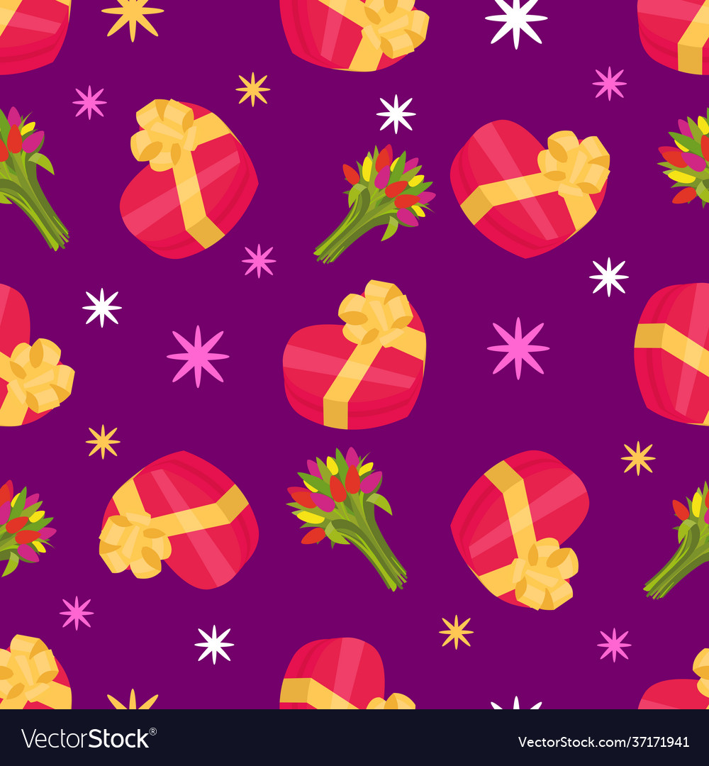 Gift boxes seamless pattern pattern a gift box Vector Image