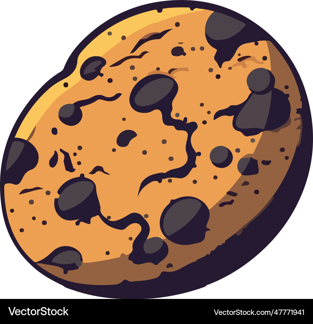 Gourmet sweet chocolate cookie icon Royalty Free Vector