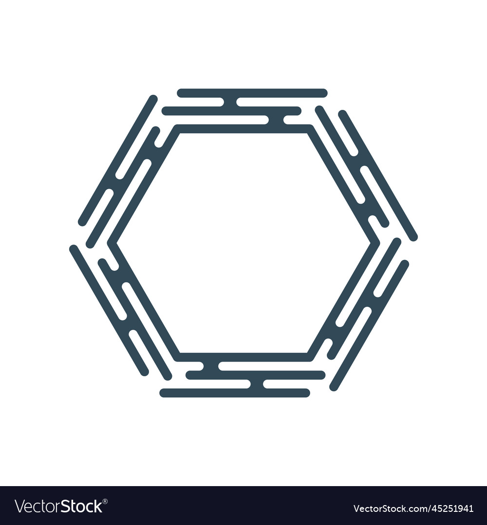 Hexagon abstract frame border shape element Vector Image
