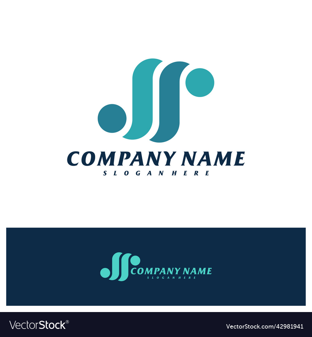 Letter js logo design template initial Royalty Free Vector