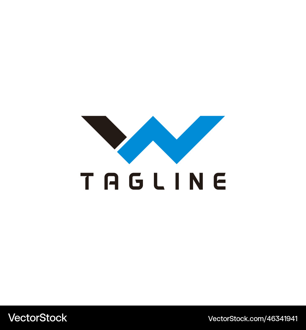 Letter nw simple geometric colorful logo Vector Image