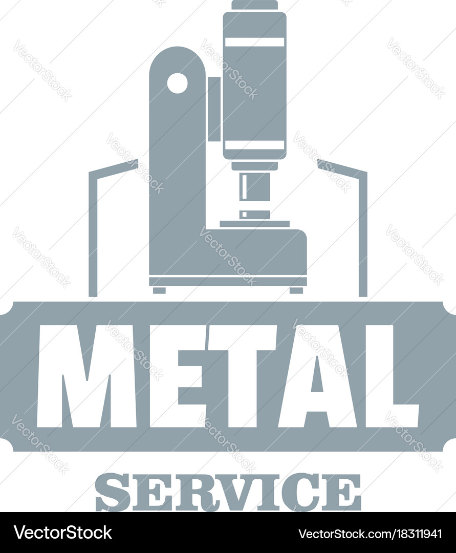 Metal service logo simple gray style Royalty Free Vector
