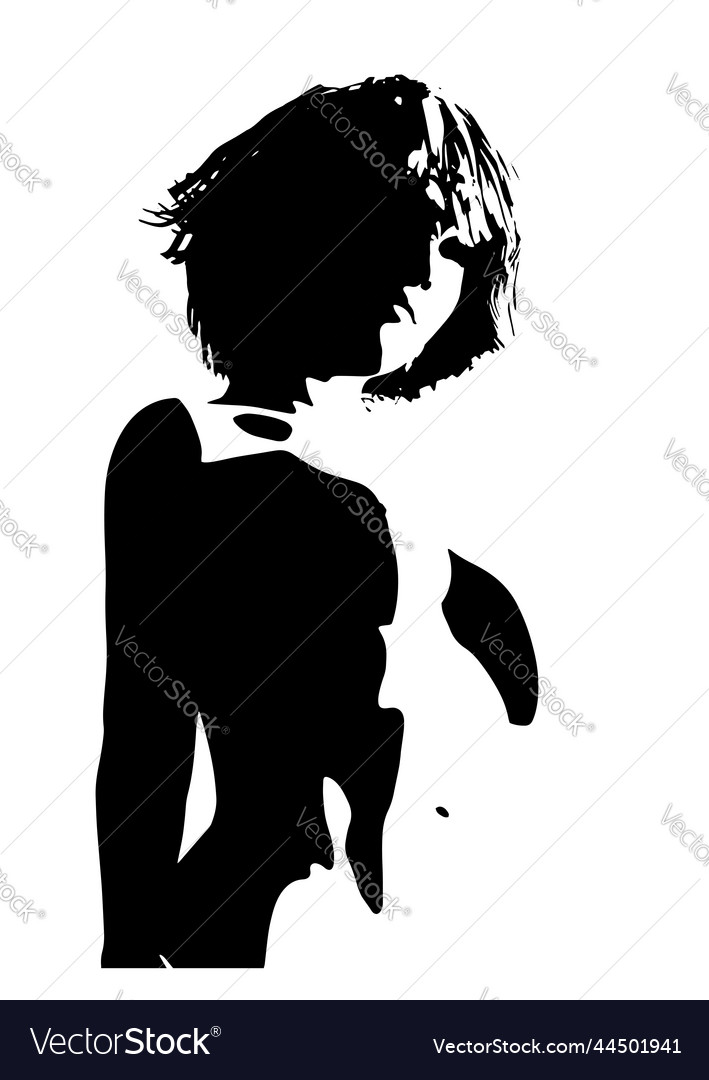 Portrait Of Beautiful Naked Girl Royalty Free Vector Image