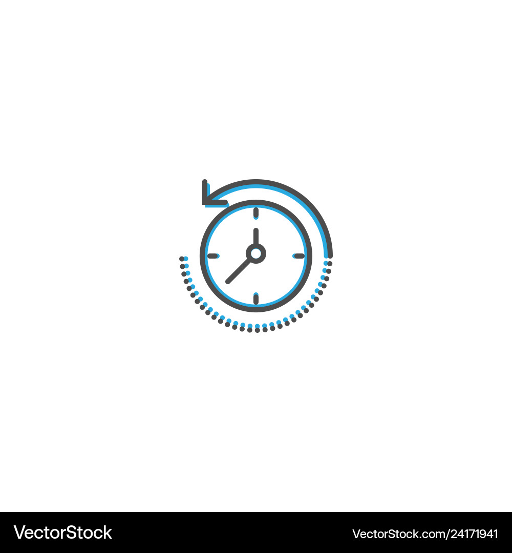 Rewind time icon line design business Royalty Free Vector