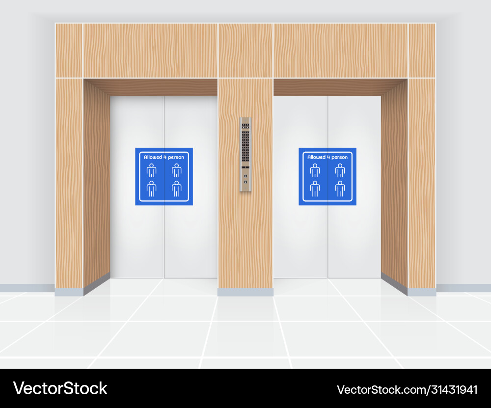 Social distancing warning sign allowed 4 person Vector Image