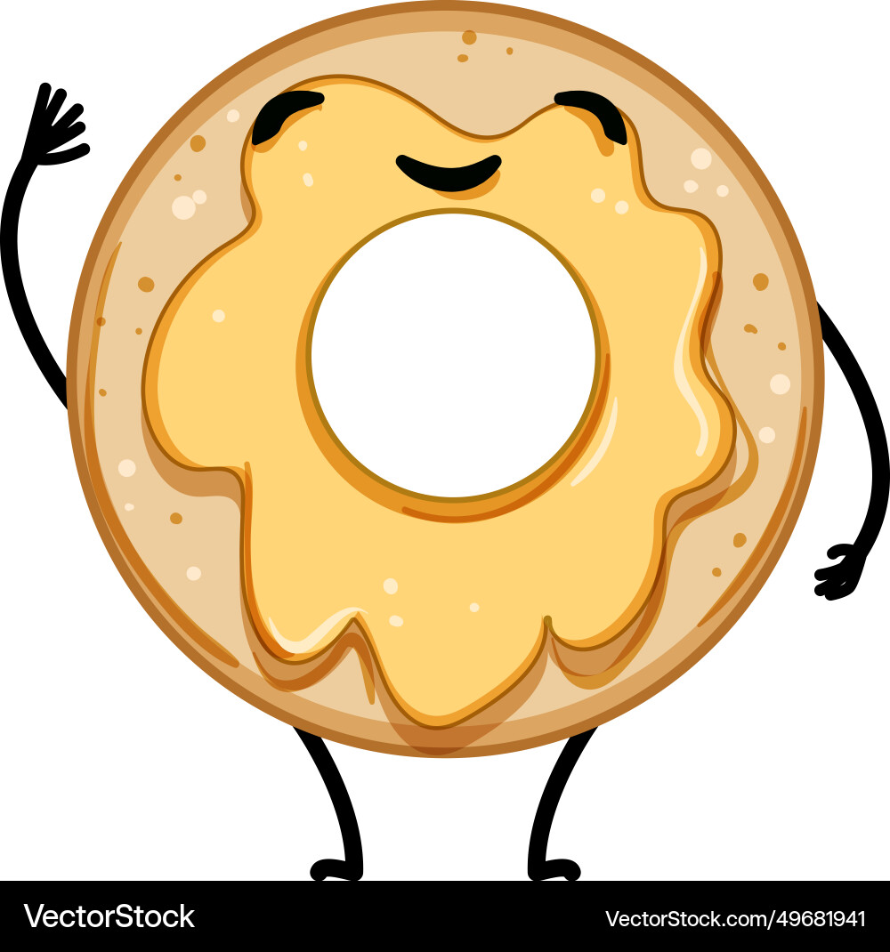 Sweet donut character cartoon Royalty Free Vector Image