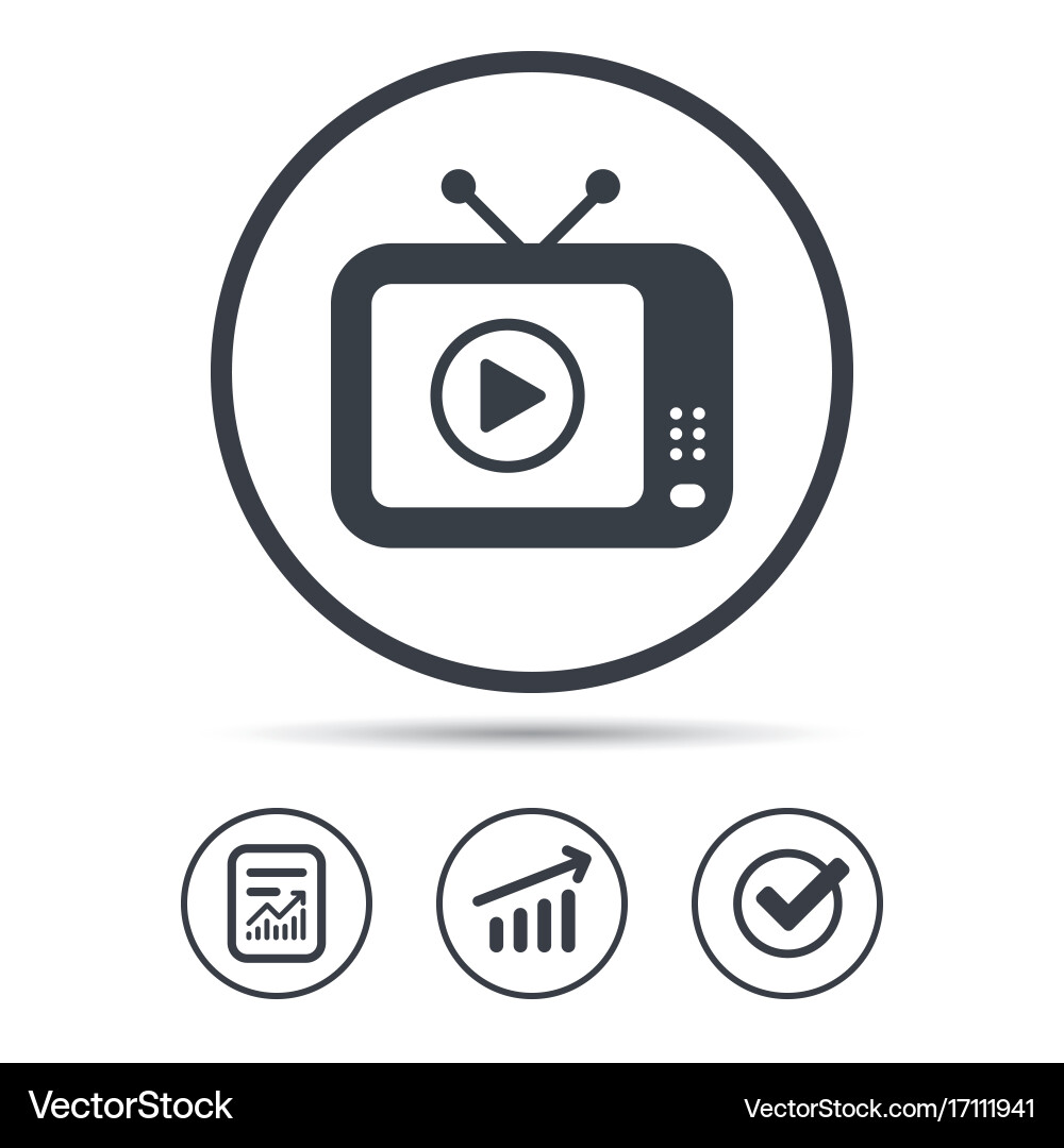 Tv icon retro television sign Royalty Free Vector Image
